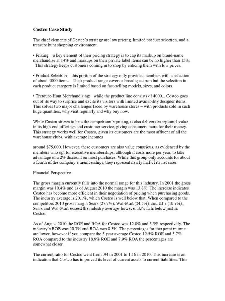 Costco Case Study | PDF | Costco | Gross Margin
