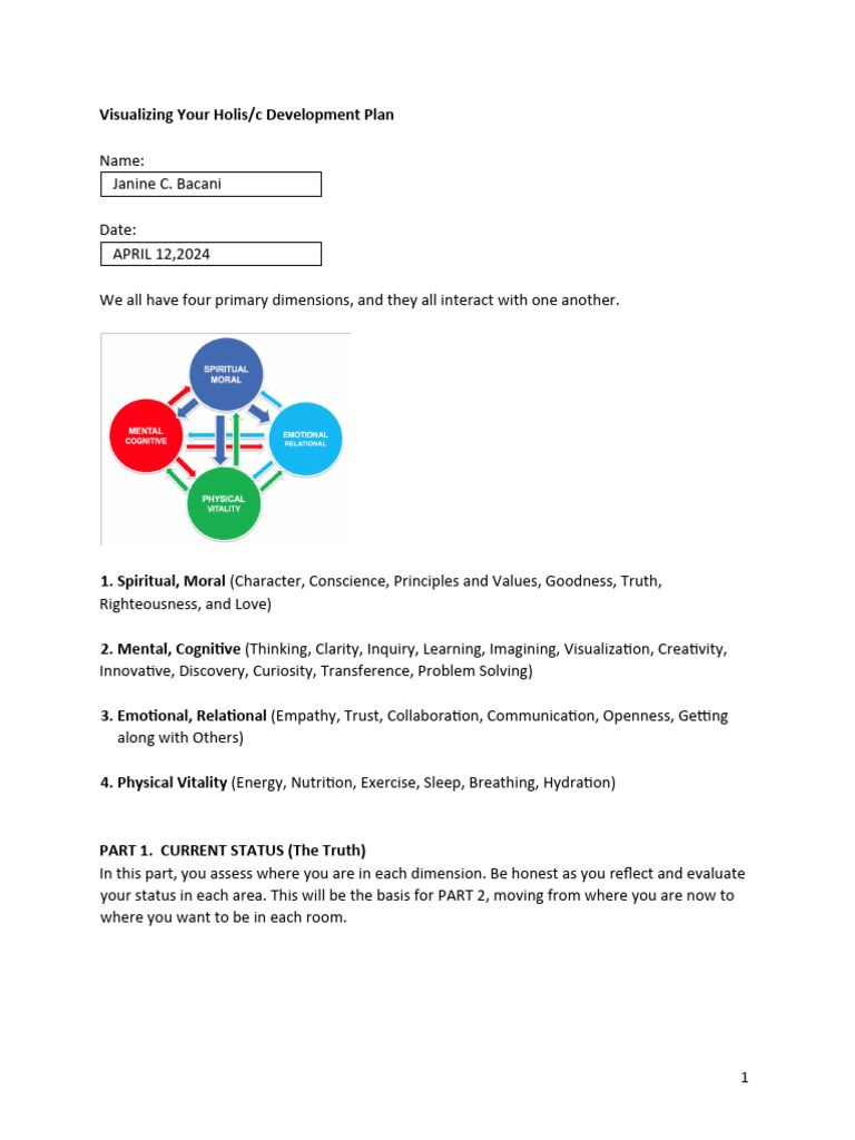 Holistic Development Plan Guide | PDF | Emotions | Mind