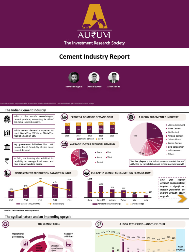 Cement Report - Aurum | PDF | Cement | Economies
