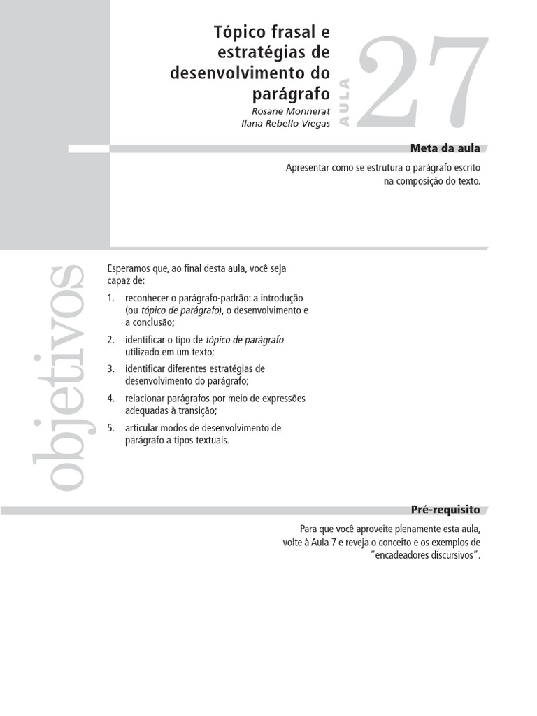 Estrutura do Parágrafo Escrito | PDF | Água | Parágrafo