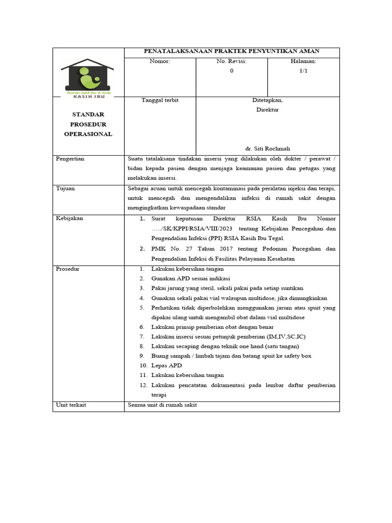 Spo Penatalaksanaan Praktek Penyuntikan Aman | PDF