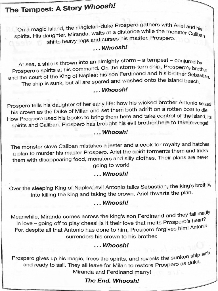 Shakespeare Whoosh and Story Jigsaws | PDF