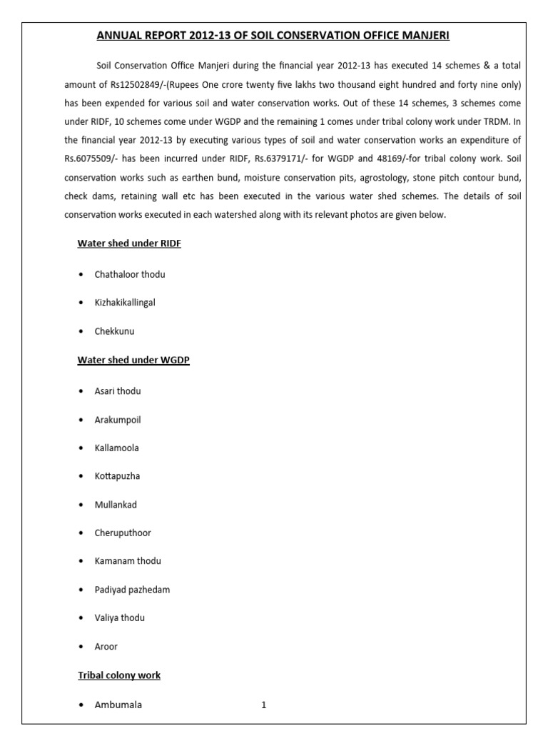 Sco Manjeri Annual Report Pdf Drainage Basin Environmental Science