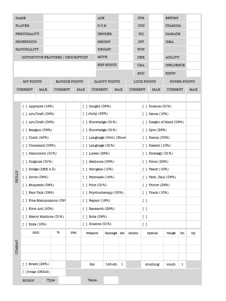 Character Sheet | PDF
