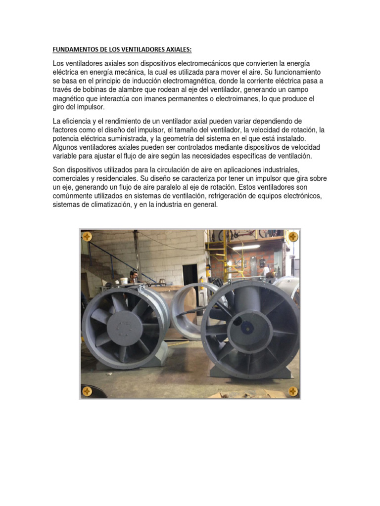 Fundamentos de Ventiladores Axiales | PDF | Ingenieria Eléctrica ...