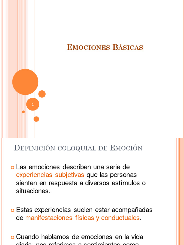 Comprendiendo las Emociones Básicas | PDF | Las emociones | Afecto ...