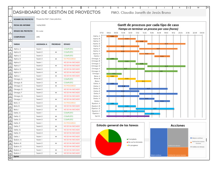 Project Management Dashboard Pmo Pdf