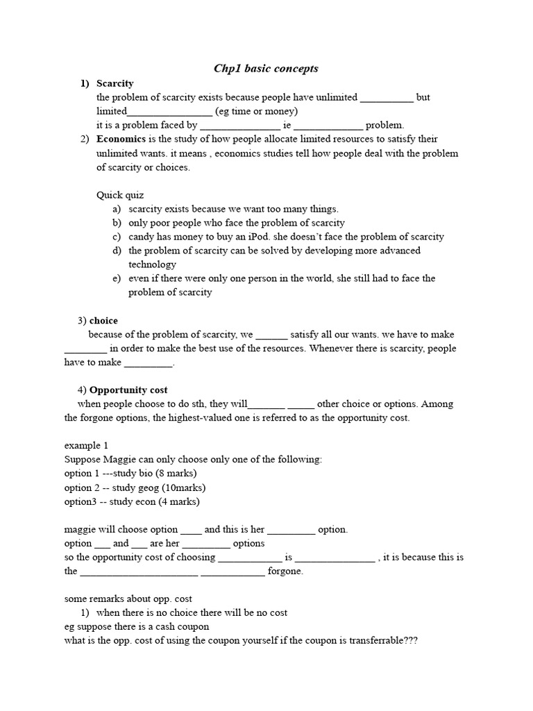 Chp1 Basic Concepts-2 | PDF | Goods | Microeconomics