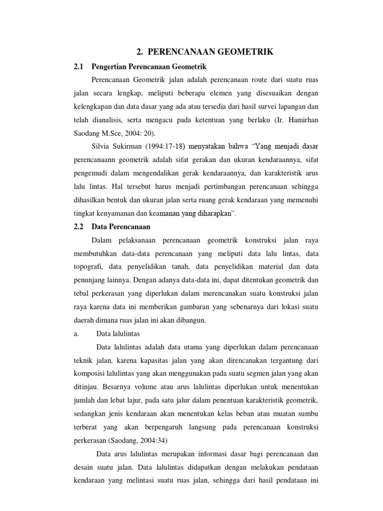 Revisi (2) PENDAHULUAN DESIGN GEOMETRIK | PDF | Komputer