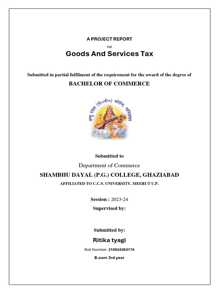A Project Report On GST | PDF | Value Added Tax | Taxes