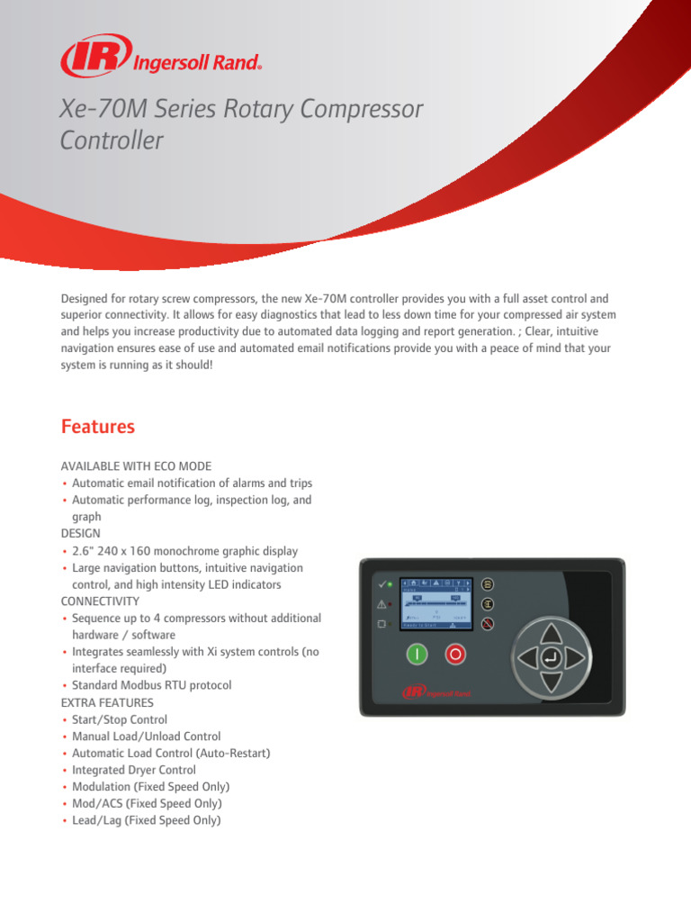 Xe 70m Series Rotary Compressor Controller | PDF