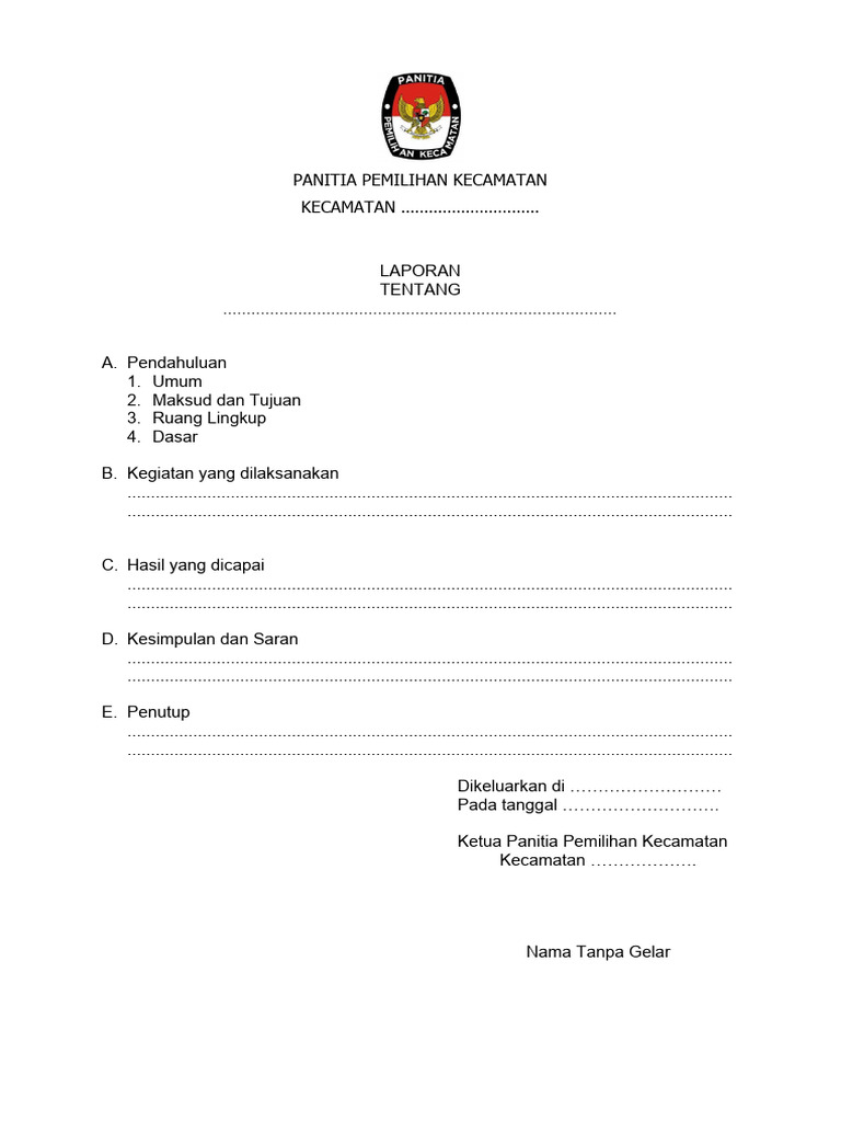 TEMPLATE - LAPORAN PPK (Kertas A4) | PDF