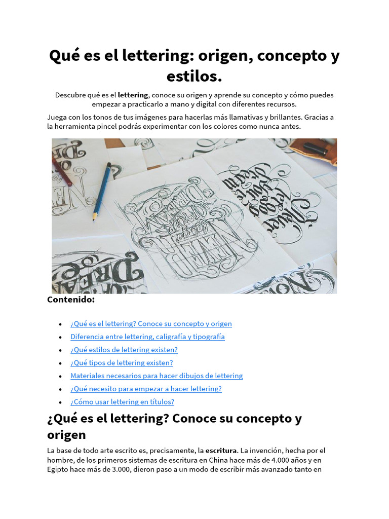 Qué Es El Lettering | PDF | Serif | Tipografía