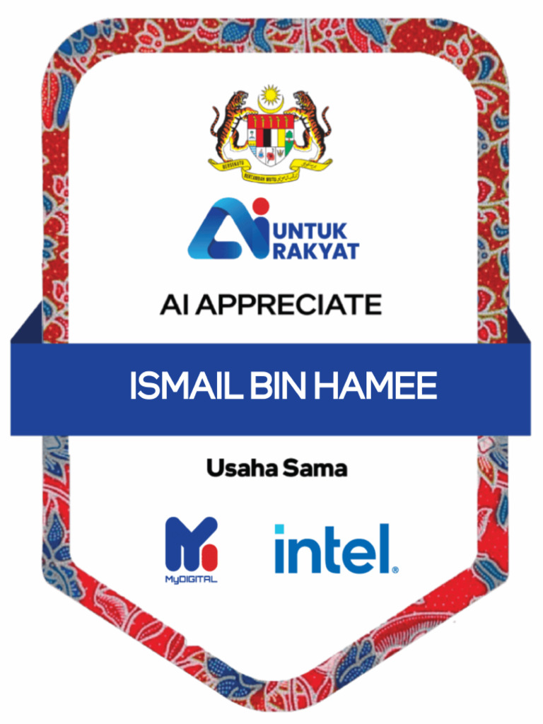 Ismail Bin Hamee - Ai - Appreciate - Badge | PDF