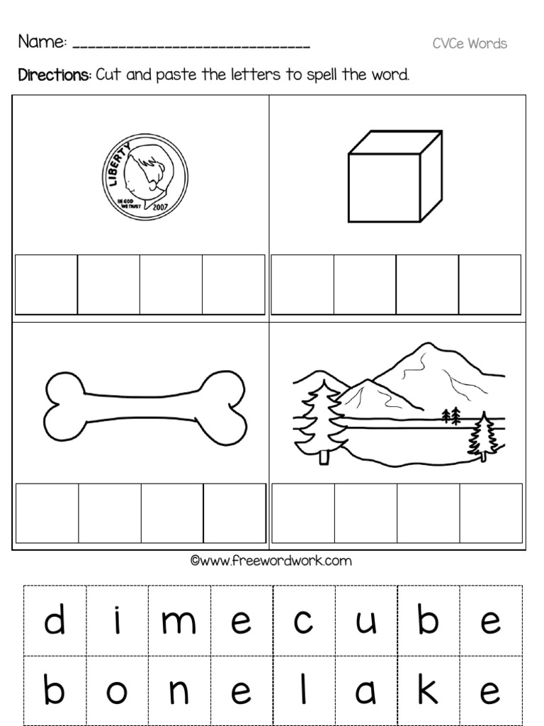 Cvce Cut Paste | PDF | Phonetics | Linguistics