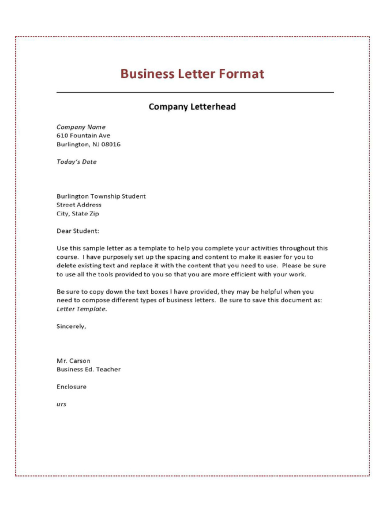 Business Letter Template 01 | PDF
