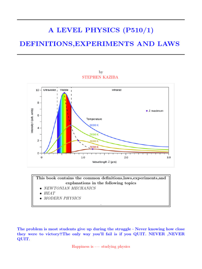 A Level Physics Definitions (Paper One) By | Download Free PDF | Force | Radioactive Decay