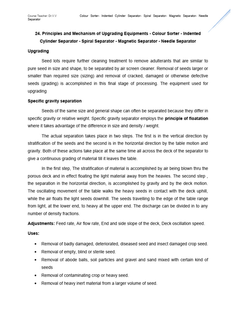 Upgrading Equipments | PDF | Seed