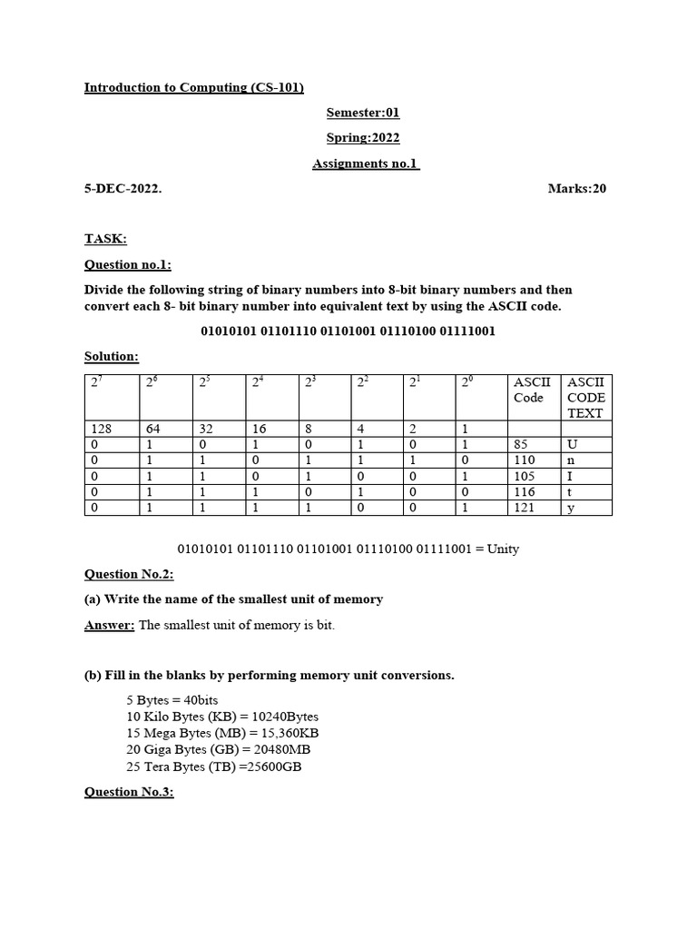 Binary Conversion and Memory Basics | PDF