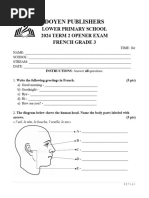 French Grade 5 - Mid Term Ii 2024 Exam | PDF