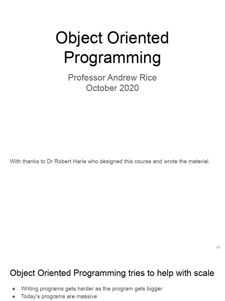Oop Slides Pdf Class Computer Programming Constructor Object Oriented Programming