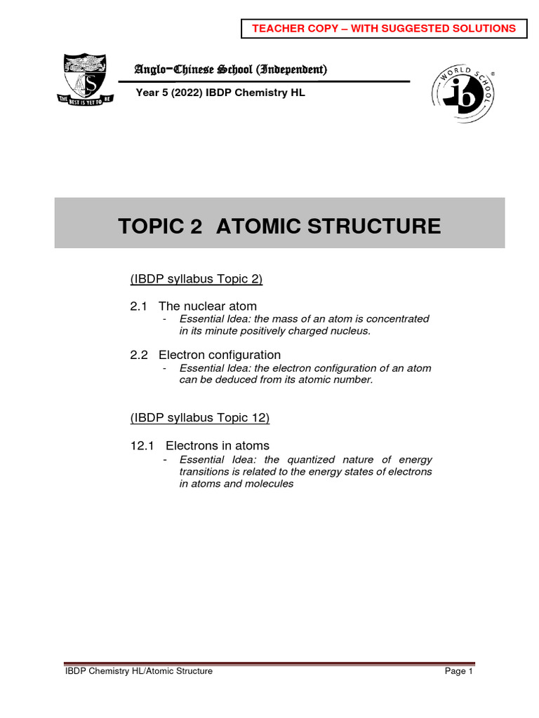 ACIS Atomic Structure | PDF | Emission Spectrum | Energy Level