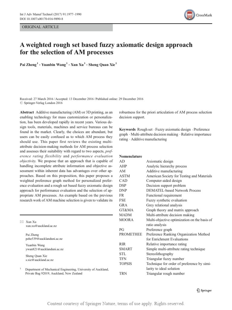 A Weighted Rough Set Based Fuzzy Axiomatic Design | Download Free PDF | Fuzzy Logic | Evaluation