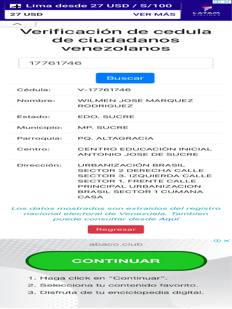 Consulta de Cedula Venezolana | PDF