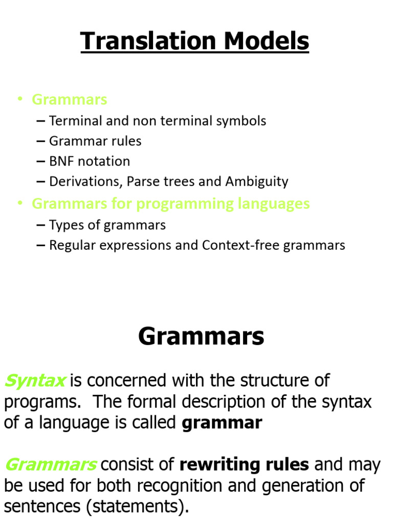 Formal Translation Models | Download Free PDF | Syntax | Parsing Formal Translation Models | Download Free PDF | Syntax | Parsing