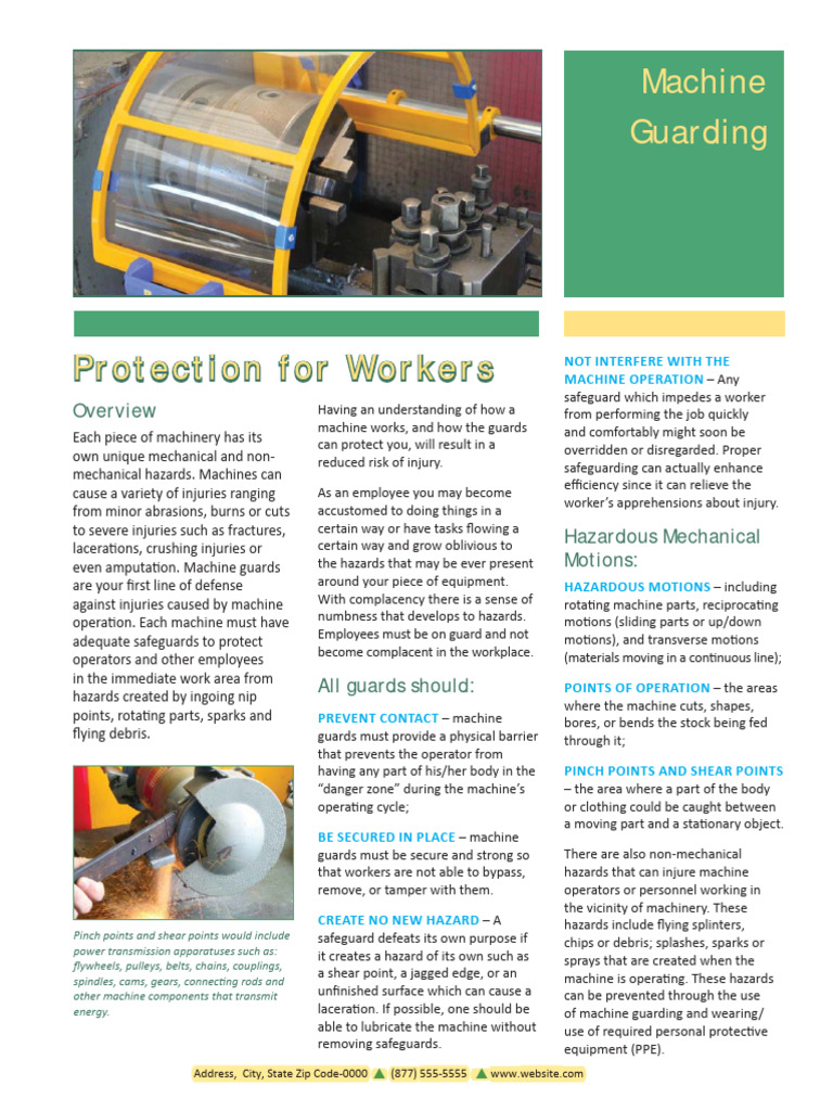 Safety Committee Handout 1 Machine Guarding | PDF | Machines | Belt ...