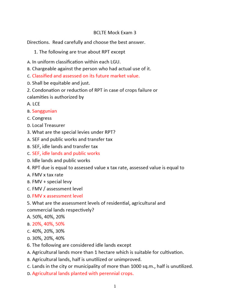 BCLTE Mock Exam 3 With Answers | PDF | Real Estate Appraisal | Debits ... BCLTE Mock Exam 3 With Answers | PDF | Real Estate Appraisal | Debits ...