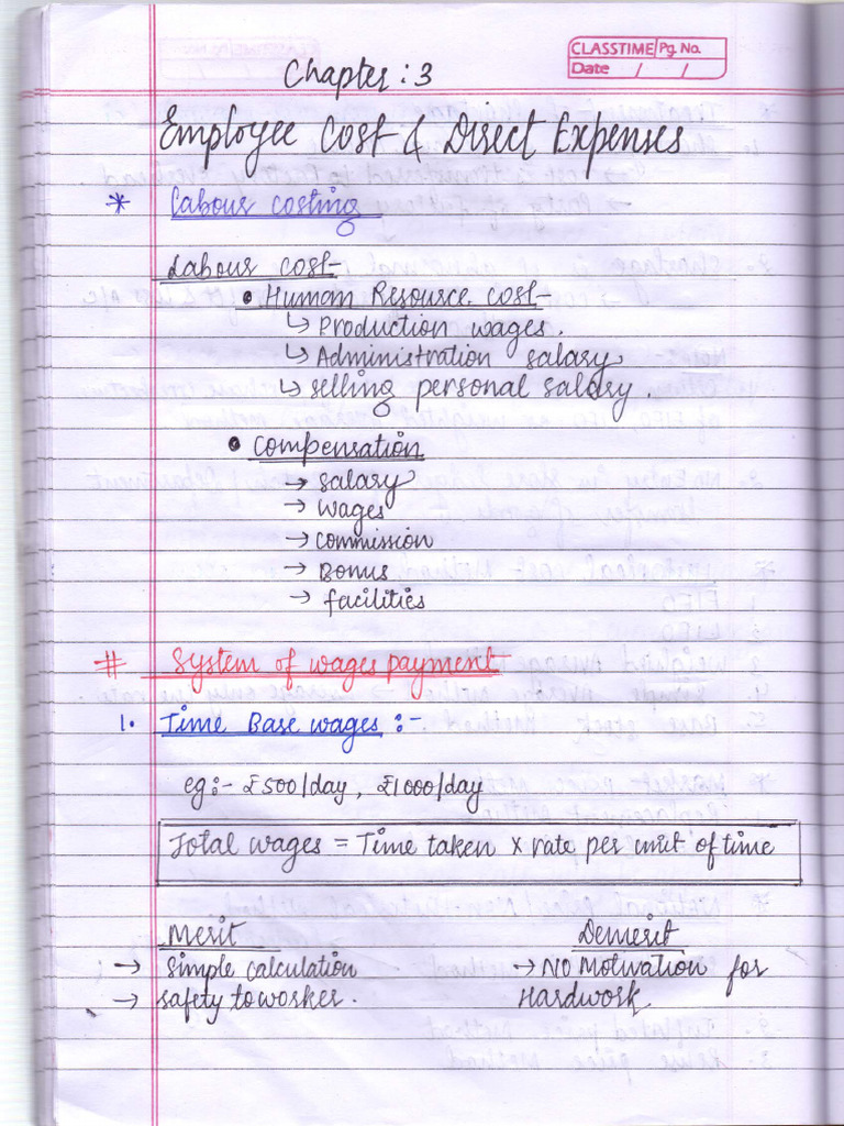 Employee Cost Notes | PDF