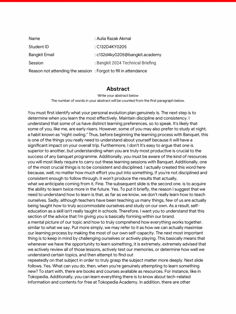 Abstrack Technical Briefing | PDF | Learning | Cognition