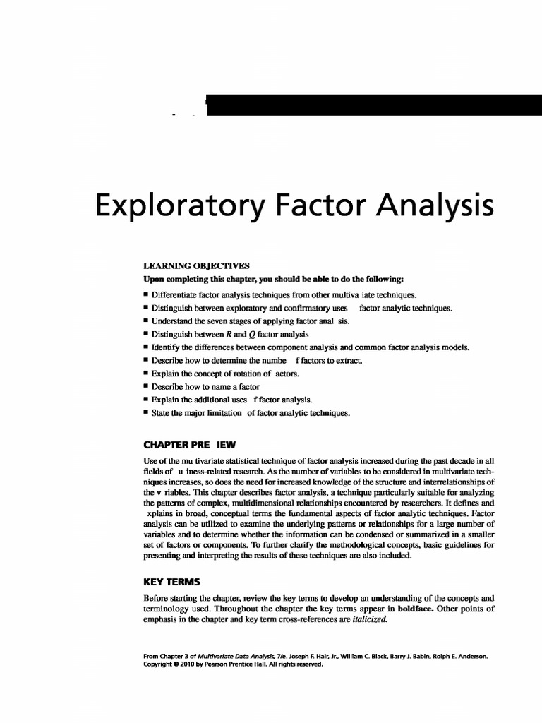 Multivariate Data Analysis - EFA | PDF