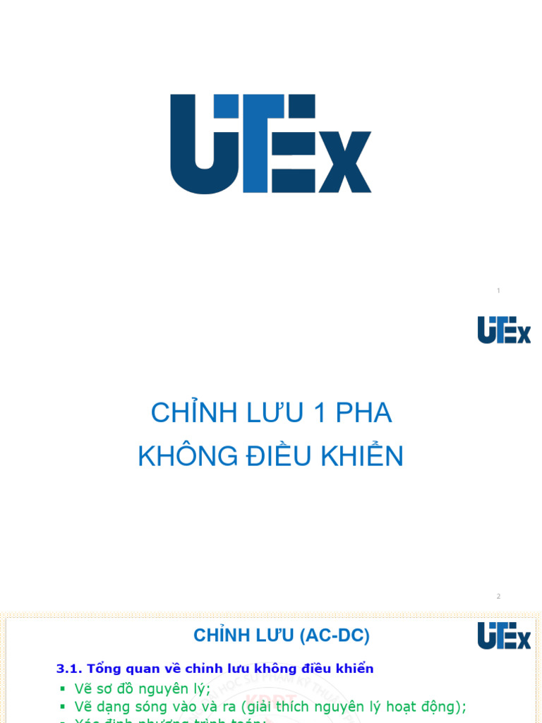UTEx C3.1 Chinh Luu Không Dieu Khien 1 Pha R-RL-RE-RLE | PDF