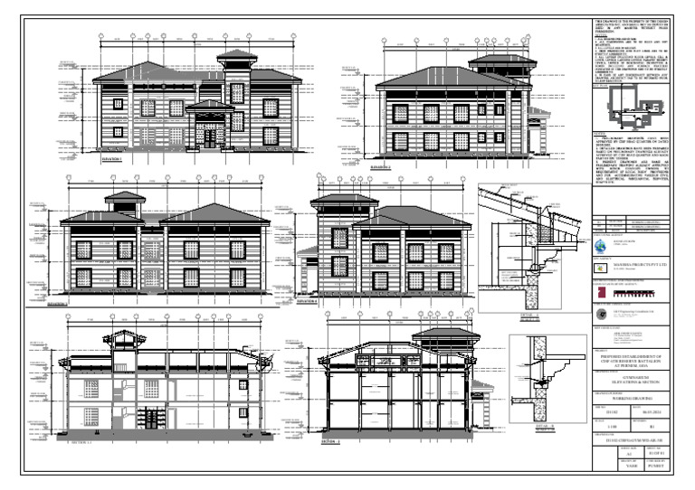 Gymnasium Elevations and Sections | PDF | Buildings And Structures ...