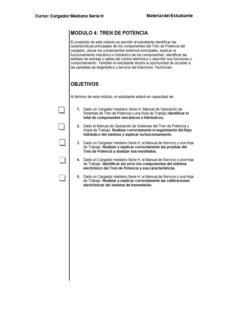 Tren de Potencia - Pruebas y Ajustes | PDF | Embrague | Transmisión manual