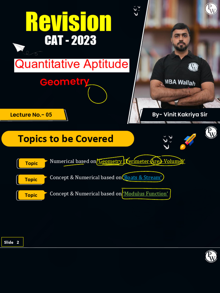 Quant Revision 05 - Class Notes | PDF | Area | Speed
