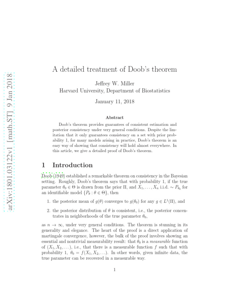 A Detailed Treatment of Doob's Theorem | PDF | Measure (Mathematics ... A Detailed Treatment of Doob's Theorem | PDF | Measure (Mathematics ...