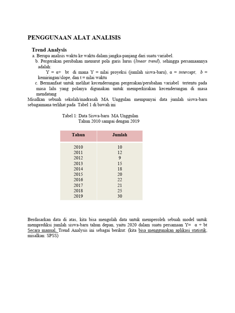 Contoh Analisis Trend | PDF