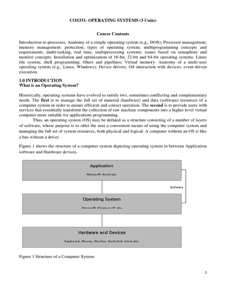 COS 331 Operating System2 LectureNotes 2023 | PDF | Operating System ... COS 331 Operating System2 LectureNotes 2023 | PDF | Operating System ...