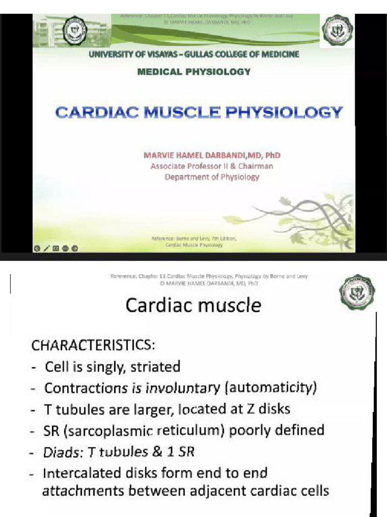 Cardiac Muscle Physiology | PDF