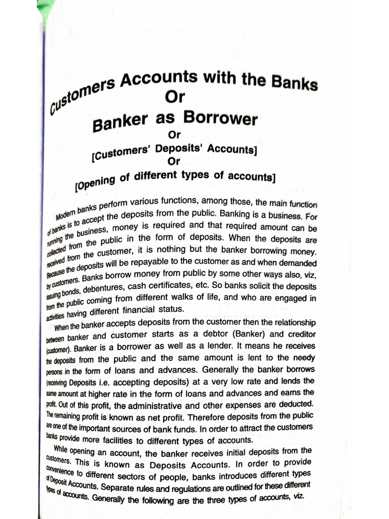 Opening of Different Types of Accounts Module 1 | PDF