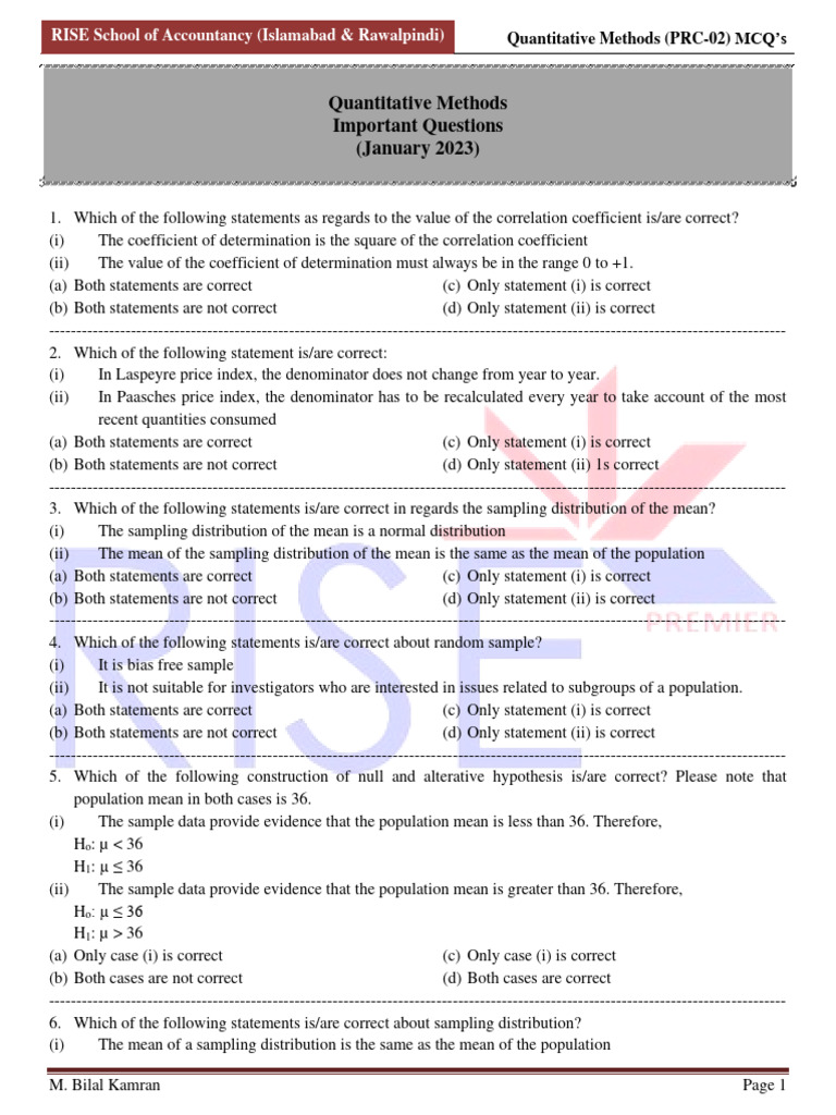 QM - Assignment - Theory | PDF | Applied Mathematics | Statistical Inference