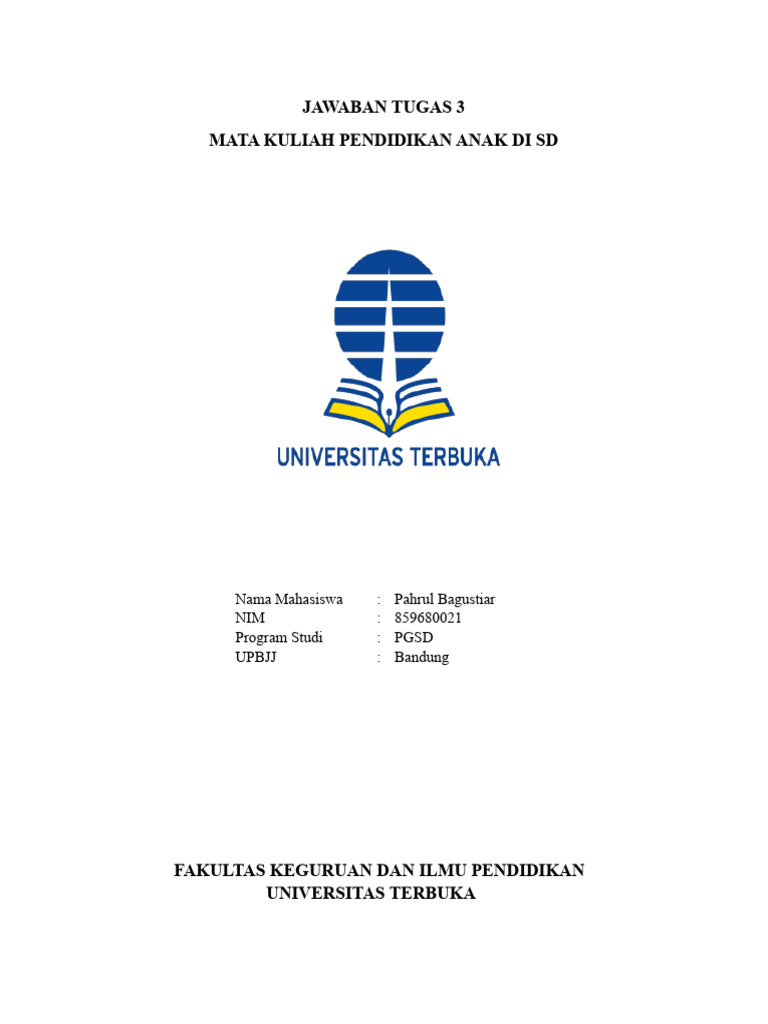 Tugas 3 - Pendidikan Anak Di SD Pahrul Bagustiar - 859680021 | PDF | Ilmu Sosial