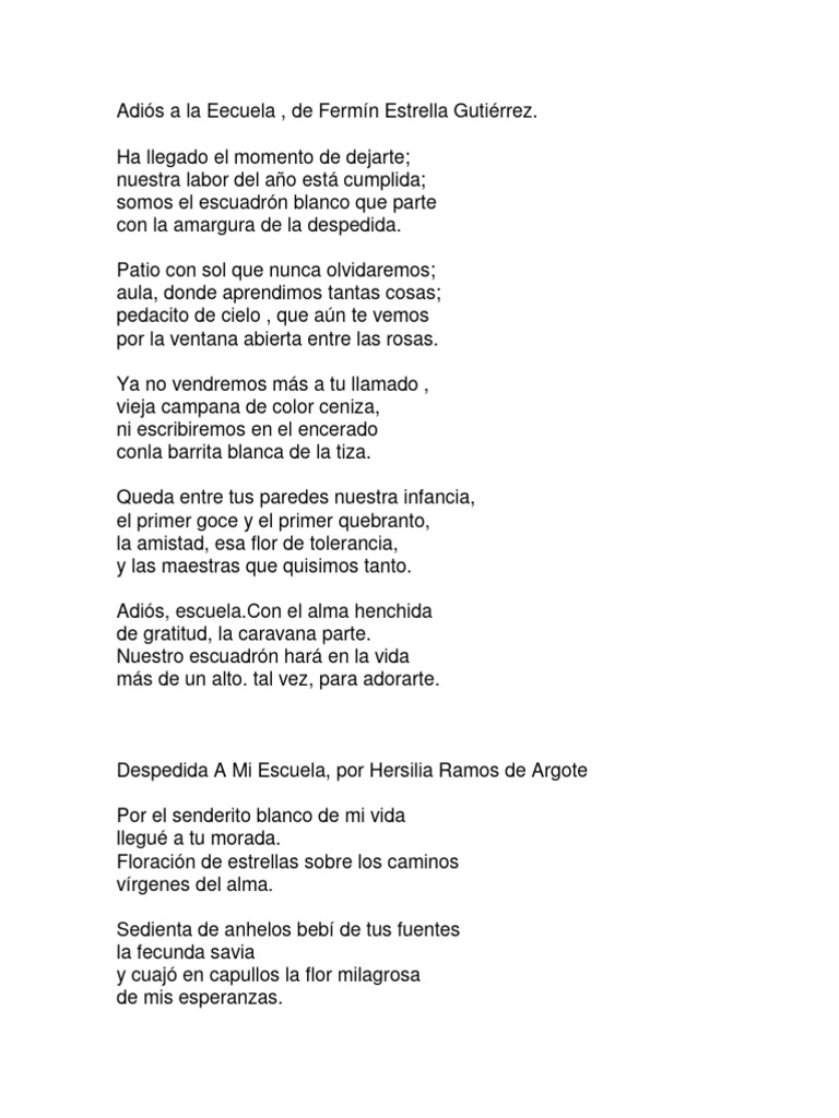 Poesías Fin de Curso | PDF | Amor | Escuelas