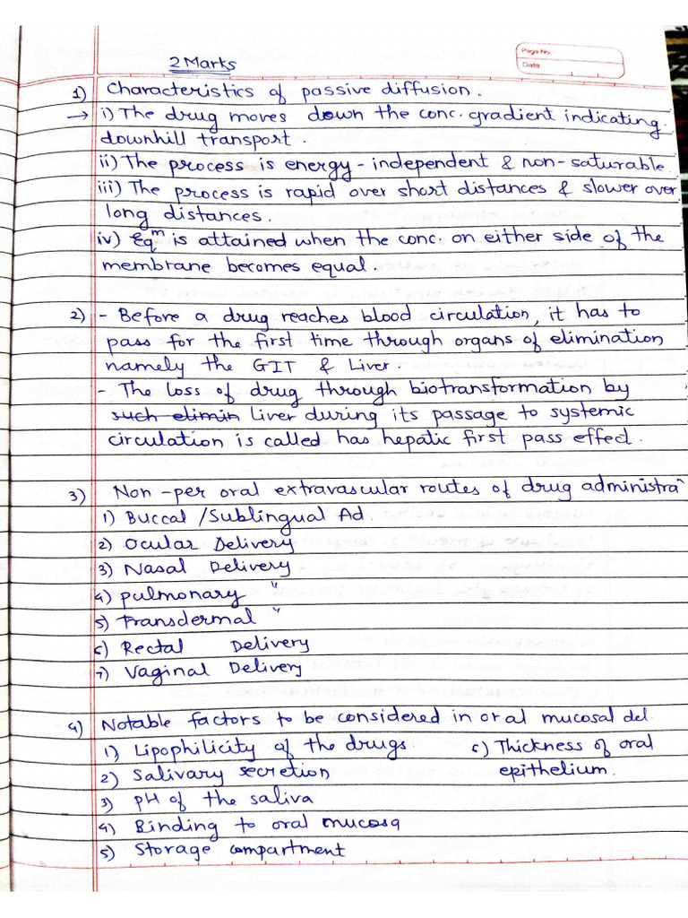 Biopharm 2 Marks | PDF