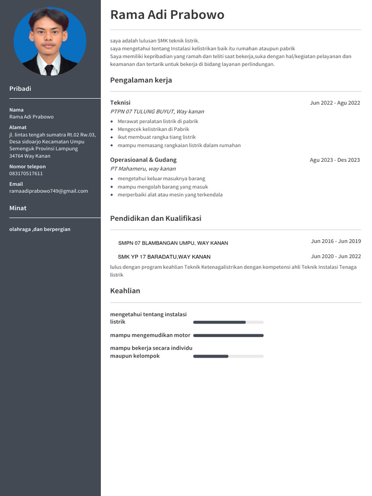 CV Rama Adi Prabowo - New | PDF