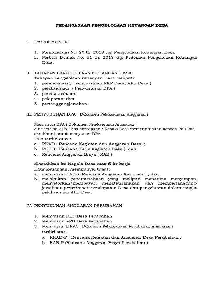 Tahapan Pengelolaan Keuangan Desa Pdf