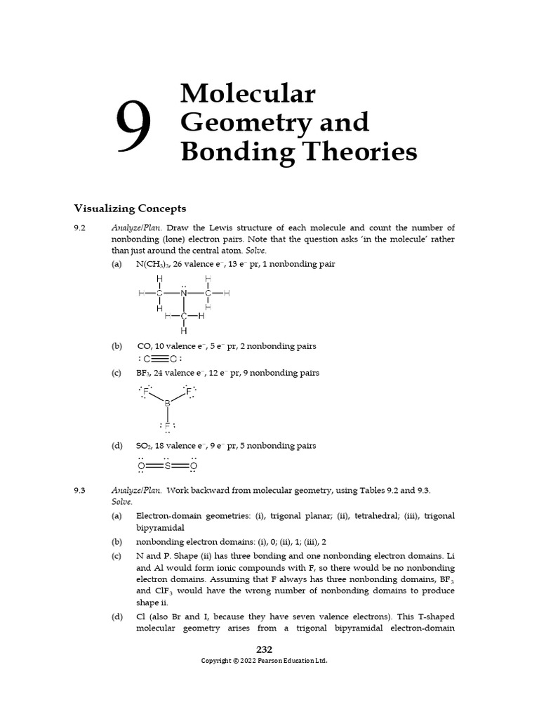 Molecular Geometry and Bonding Theories: Visualizing Concepts | PDF ...